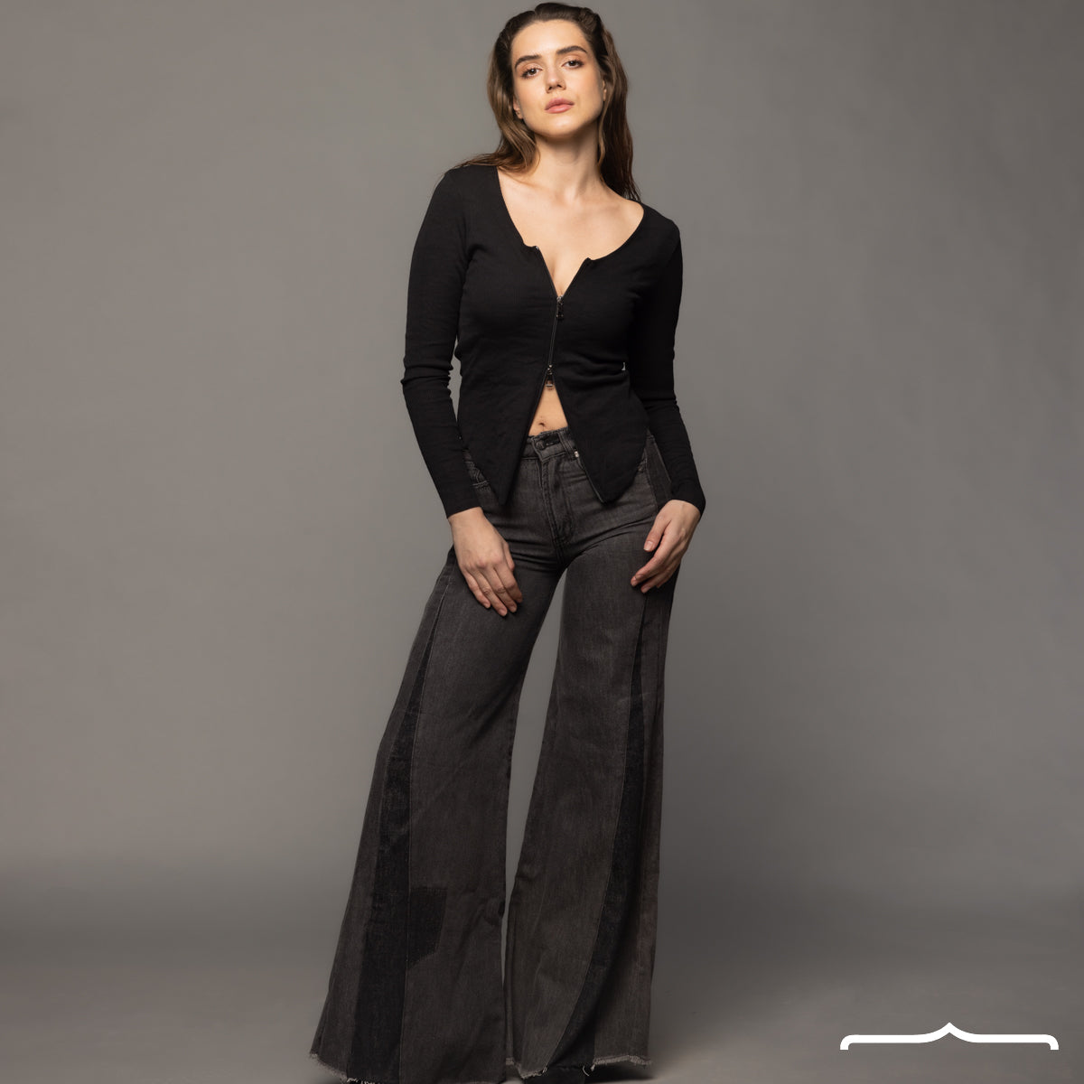 Shop Trendy Women's Double Sided Zipper Top in Black